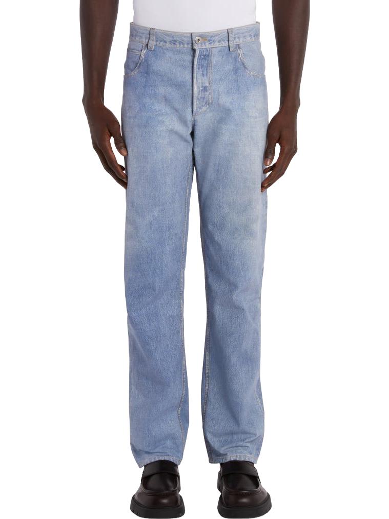 BOTTEGA VENETA Bottega Veneta Denim Print Leather Pants